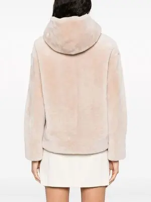 YVES SALOMON Shearling Hooded Jacket