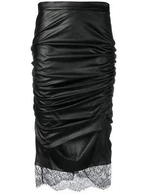 TOM FORD Ruched Eco-leather Midi Skirt
