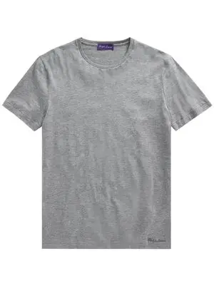 Ralph Lauren Purple Label Logo-embroidered Cotton T-shirt - Grey