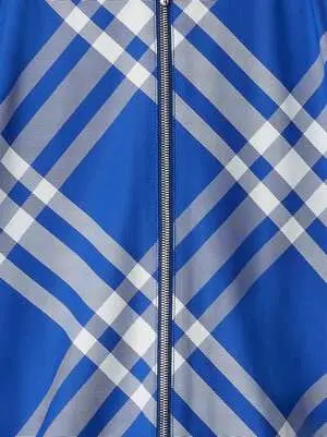Burberry Check-pattern Hooded Jacket - Blue