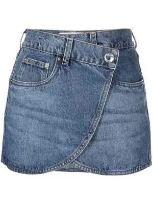 Coperni Wrap Denim Miniskirt - Blue