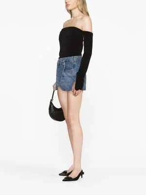 Coperni Wrap Denim Miniskirt - Blue