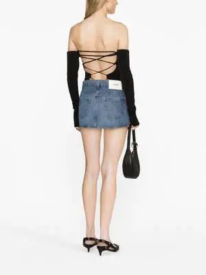 Coperni Wrap Denim Miniskirt - Blue