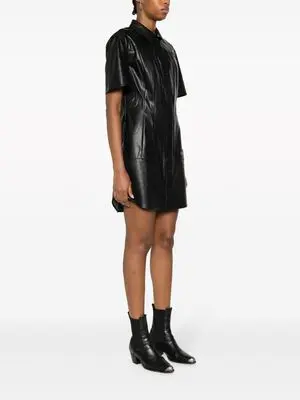 Calvin Klein Faux-leather Shirt Dress