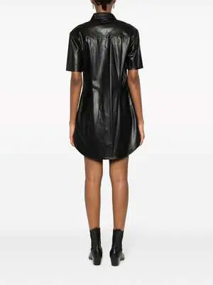 Calvin Klein Faux-leather Shirt Dress