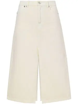 White Stretch Midi Skirts