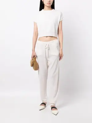 TEDDY CASHMERE Genova Cropped Cashmere Jumper - White