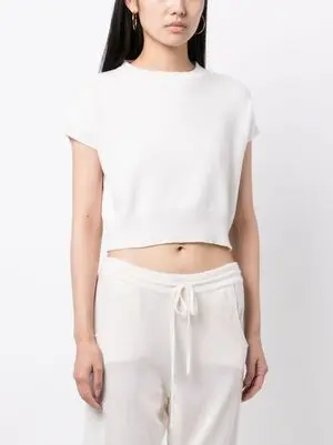 TEDDY CASHMERE Genova Cropped Cashmere Jumper - White