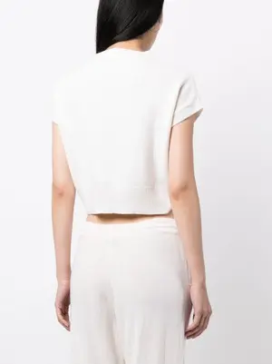 TEDDY CASHMERE Genova Cropped Cashmere Jumper - White