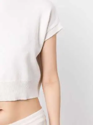 TEDDY CASHMERE Genova Cropped Cashmere Jumper - White