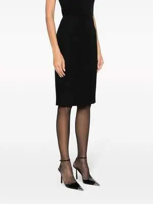 Versace Wool-blend Pencil Midi Skirt - Black