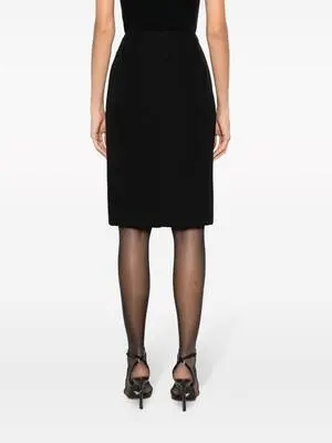 Versace Wool-blend Pencil Midi Skirt - Black