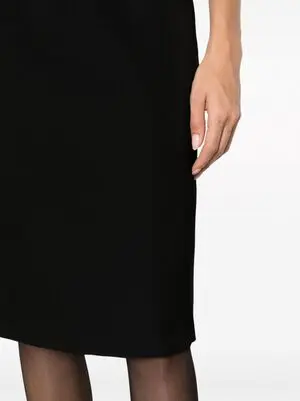 Versace Wool-blend Pencil Midi Skirt - Black