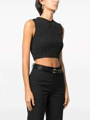 PATOU Smock-detail Crop Top