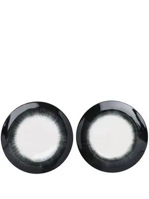 ANN DEMEULEMEESTER Set Of 2 Two-tone Plates - Black
