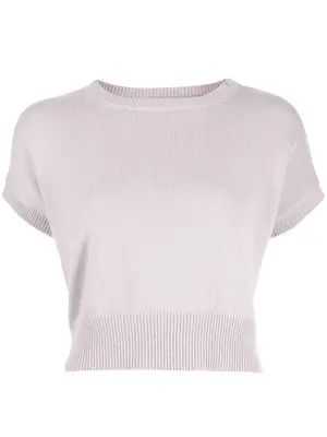 TEDDY CASHMERE Genova Sleeveless Cropped Jumper - Grey
