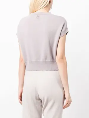 TEDDY CASHMERE Genova Sleeveless Cropped Jumper - Grey