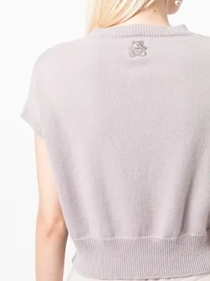 TEDDY CASHMERE Genova Sleeveless Cropped Jumper - Grey