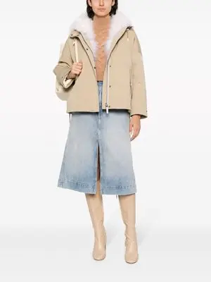 YVES SALOMON Reversible Hooded Cropped Parka