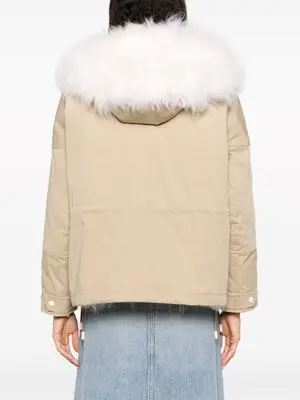 YVES SALOMON Reversible Hooded Cropped Parka