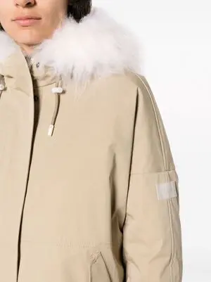 YVES SALOMON Reversible Hooded Cropped Parka