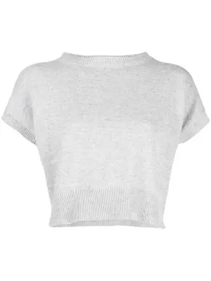 TEDDY CASHMERE Genova Sleeveless Cropped Jumper - Grey