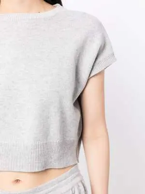TEDDY CASHMERE Genova Sleeveless Cropped Jumper - Grey