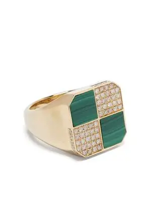 Yvonne Léon Petit Damier Signet Ring