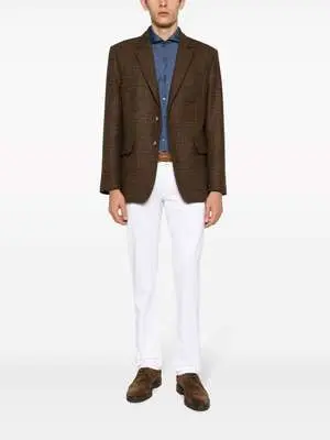 Canali Spread-collar Cotton-blend Shirt