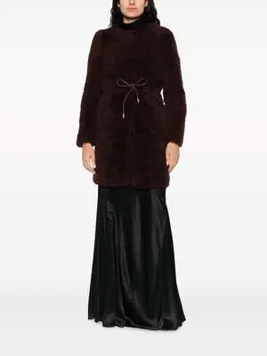 YVES SALOMON Belted Shearling Coat