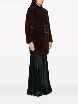 YVES SALOMON Belted Shearling Coat