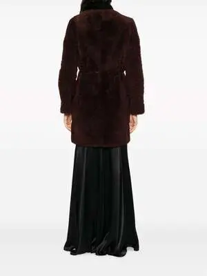 YVES SALOMON Belted Shearling Coat