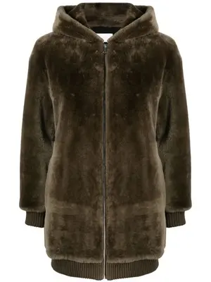 YVES SALOMON Hooded Shearling Coat