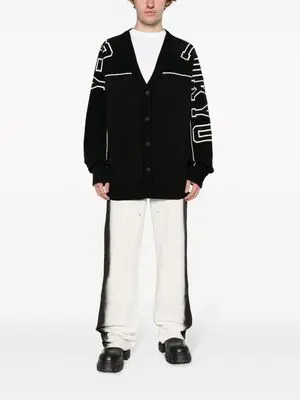 Y3 Intarsia-knit Logo V-neck Cardigan