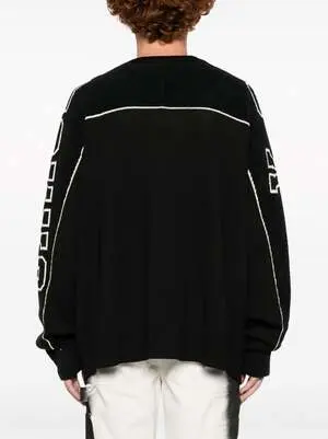 Y3 Intarsia-knit Logo V-neck Cardigan