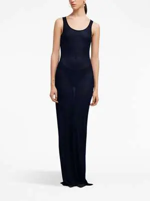 AMI Paris Ribbed Jersey Maxi Dress