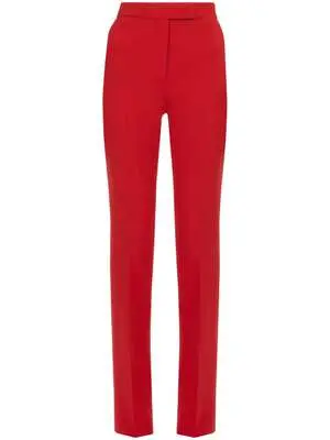 FERRAGAMO Straight-leg Wool Trousers - Red