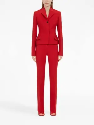 FERRAGAMO Straight-leg Wool Trousers - Red