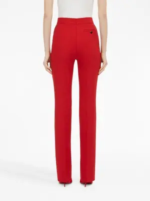 FERRAGAMO Straight-leg Wool Trousers - Red