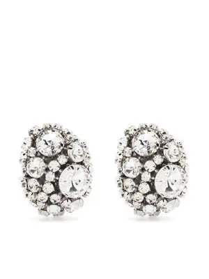 AREA Crystal Cluster Earrings - Silver