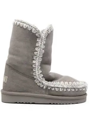 Mou Bold Suede Boots - Grey