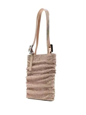 Benedetta Bruzziches Rhinestone-embellished Draped Tote - Gold