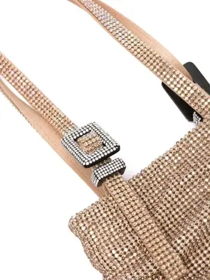 Benedetta Bruzziches Rhinestone-embellished Draped Tote - Gold