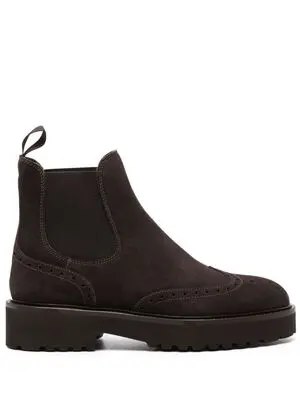DOUCAL'S Perforated Suede Chelsea Boots