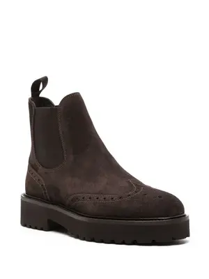 DOUCAL'S Perforated Suede Chelsea Boots