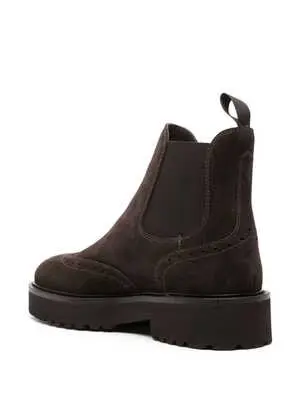 DOUCAL'S Perforated Suede Chelsea Boots