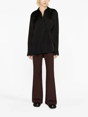 JIL SANDER Tie-fastening Wrap Shirt - Black