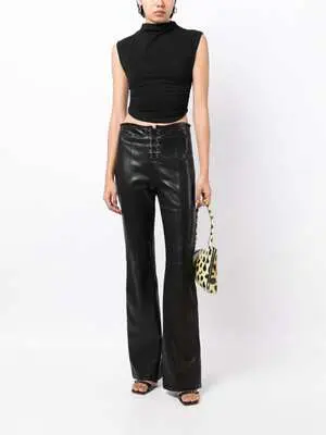 REFORMATION Lindy Stretch-cotton Top - Black