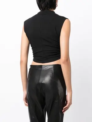REFORMATION Lindy Stretch-cotton Top - Black