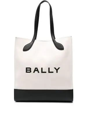 Bally Logo Print Tote Bag - Neutrals